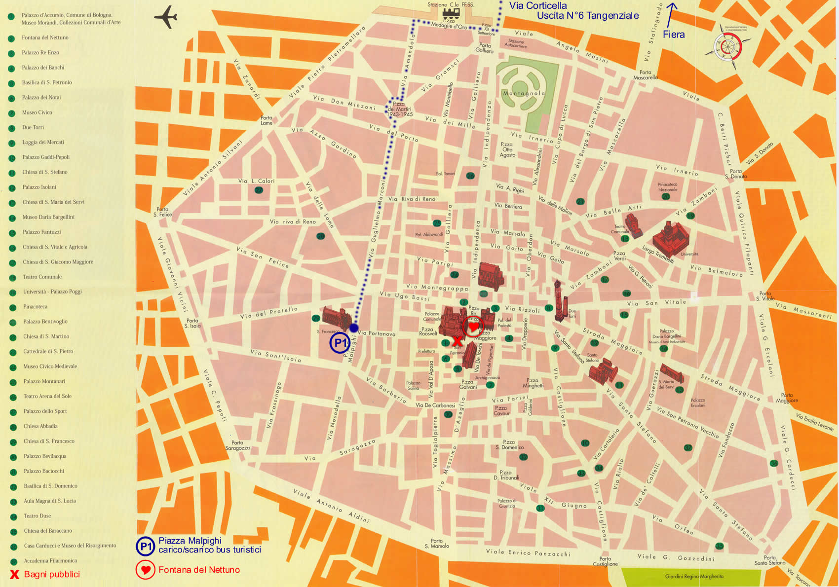 Mappa Bologna Tutto Ci Che Vi Serve A Portata Di Mano Turista Fai Da Te 